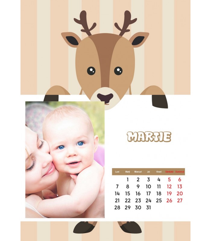 Wall Calendar with Your Photo "Animals" A3|Photo calendars|- mrgift.ro