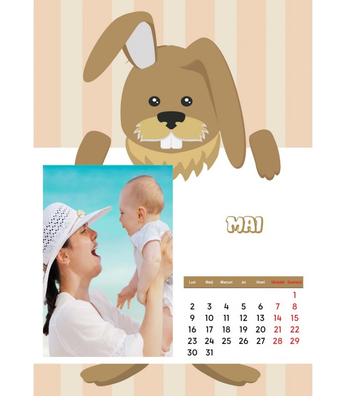 Wall Calendar with Your Photo "Animals" A4|Photo calendars|- mrgift.ro