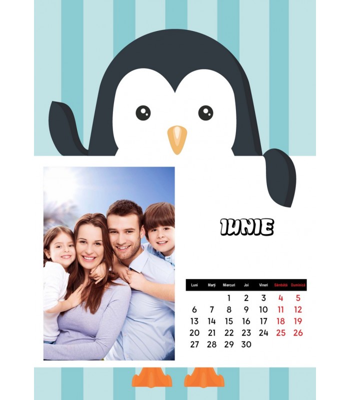 Calendar de Perete cu Poza Ta "Animalute" A4|Calendar cu poze|- MrGift