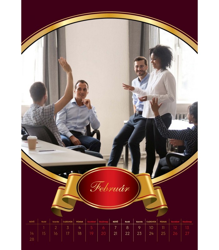 Calendar de Perete cu Poza Ta "Gold" A4 |Calendar cu poze| - mrgift.ro