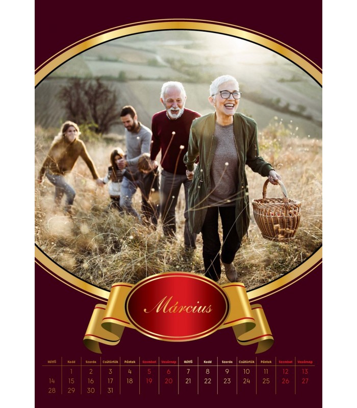 Wall Calendar with Your Photos "Gold" A4|Personalized calendars|MrGift