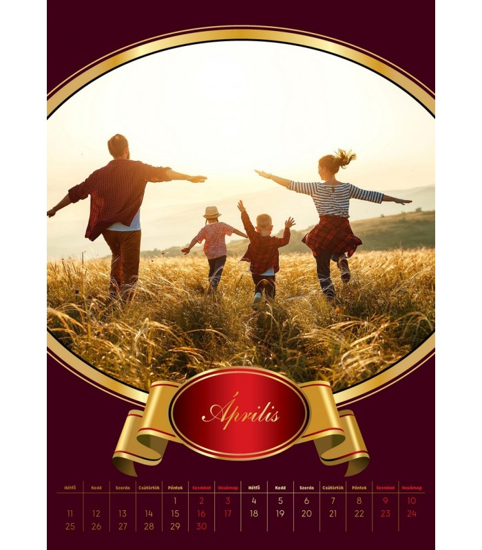 Calendar de Perete cu Poza Ta "Gold" A4 |Calendar cu poze| - mrgift.ro