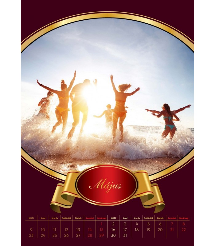 Wall Calendar with Your Photos "Gold" A4|Personalized calendars|MrGift