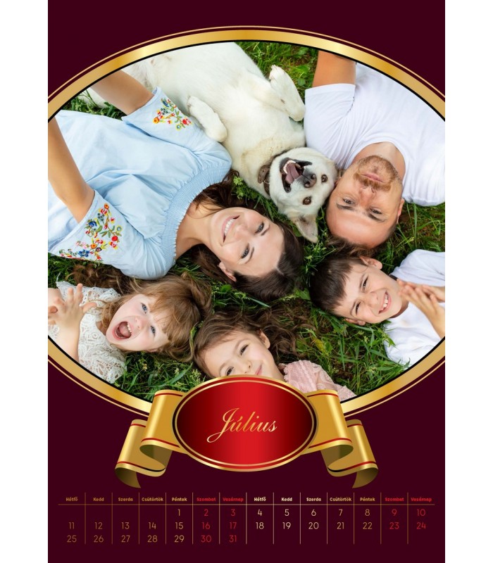 Wall Calendar with Your Photos "Gold" A4|Personalized calendars|MrGift