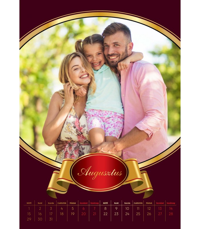 Calendar de Perete cu Poza Ta "Gold" A4 |Calendar cu poze| - mrgift.ro