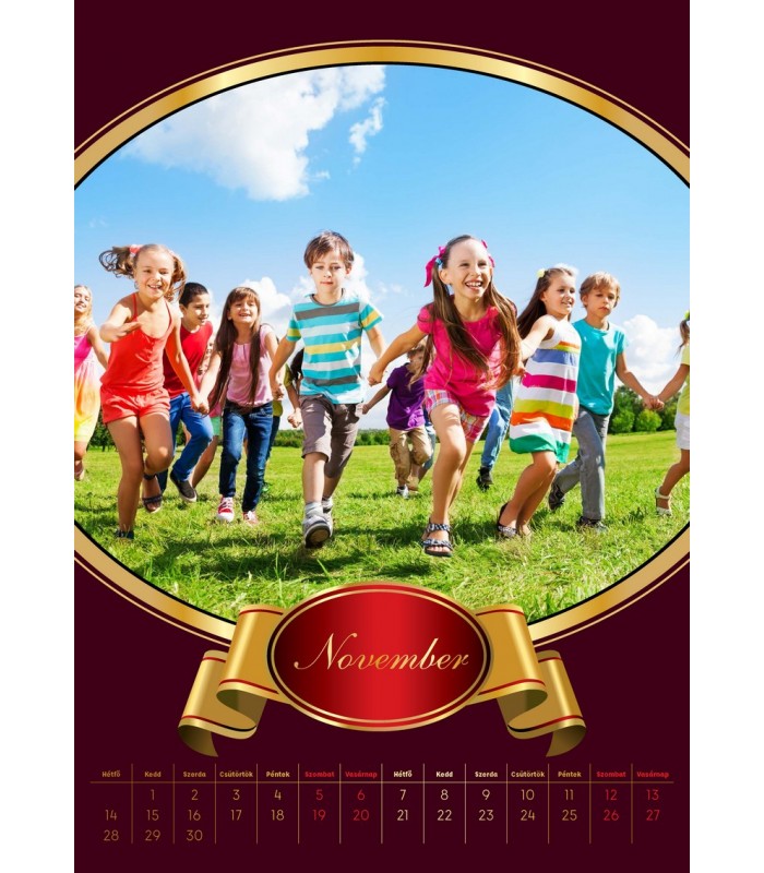 Wall Calendar with Your Photos "Gold" A4|Personalized calendars|MrGift