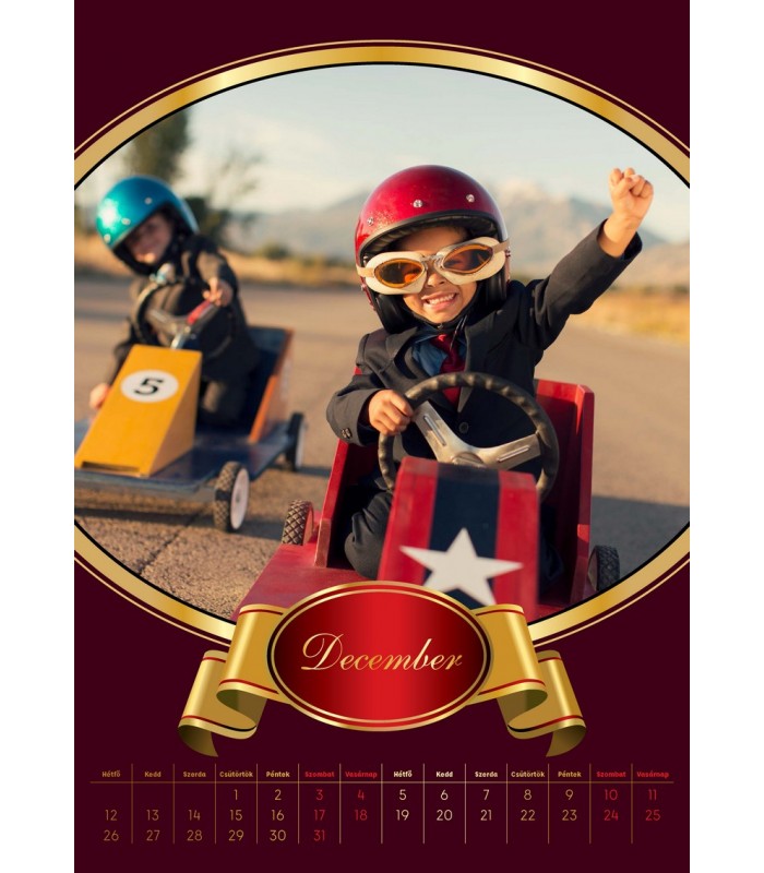 Wall Calendar with Your Photos "Gold" A4|Personalized calendars|MrGift