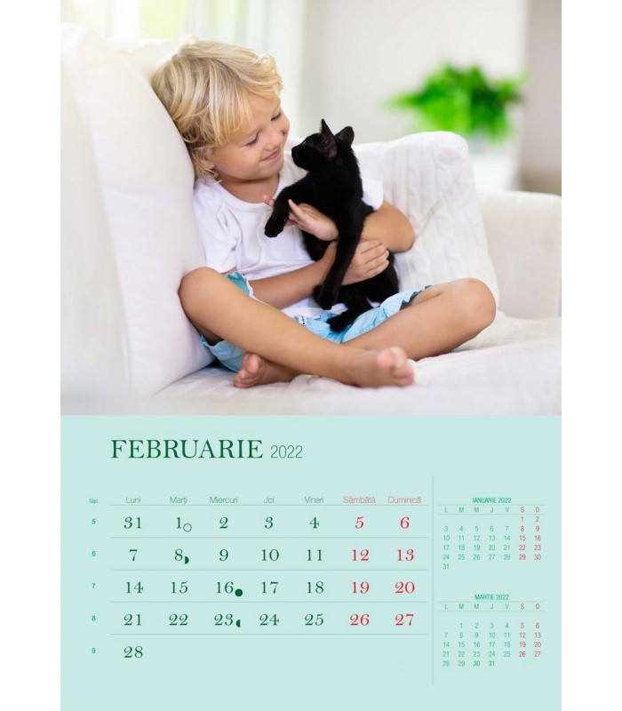 Calendar de Perete cu Poza Ta "Green" A3 |Calendar cu poze|- mrgift.ro
