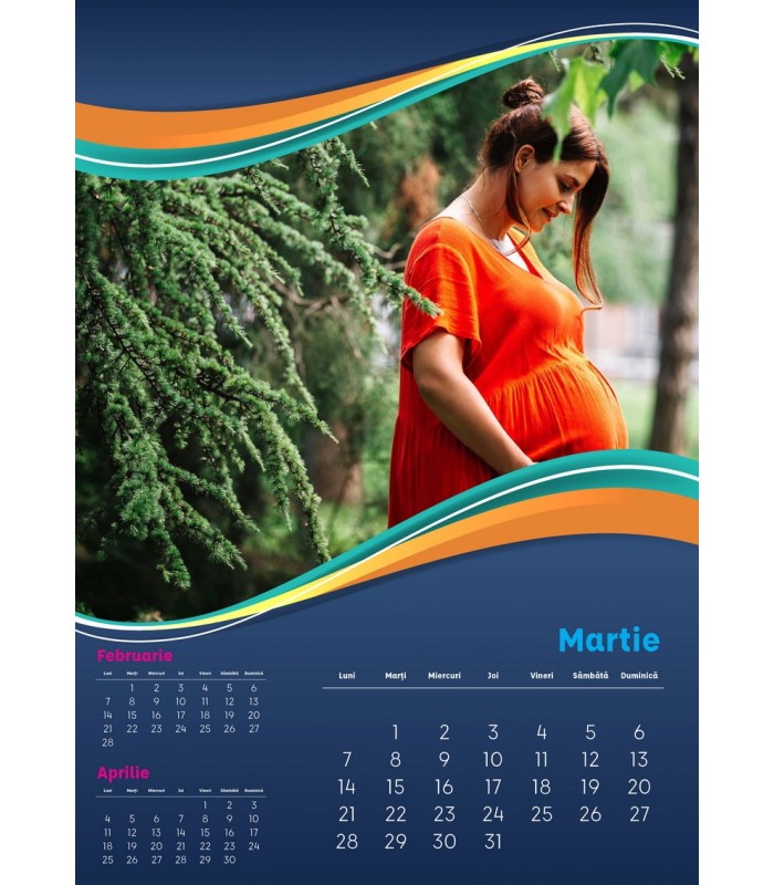 Wall Calendar with Your Photo "Blue" A4|Personalized calendars| MrGift