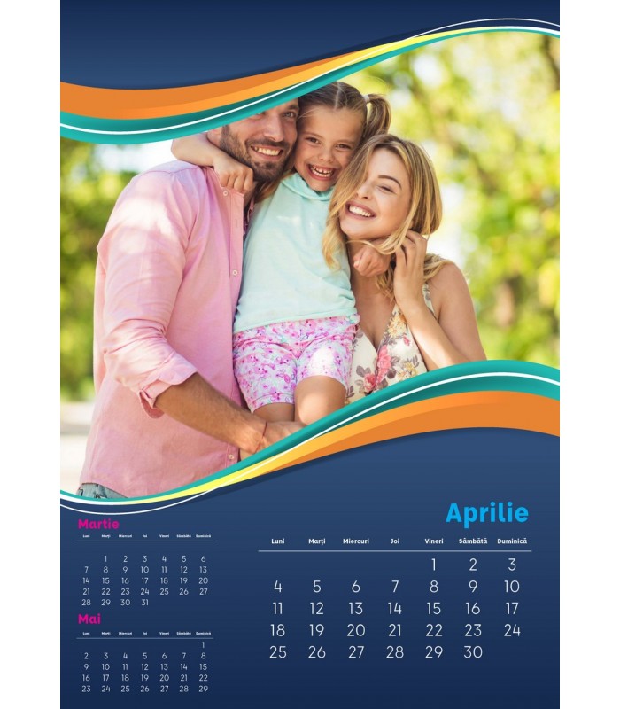 Wall Calendar with Your Photo "Blue" A4|Personalized calendars| MrGift