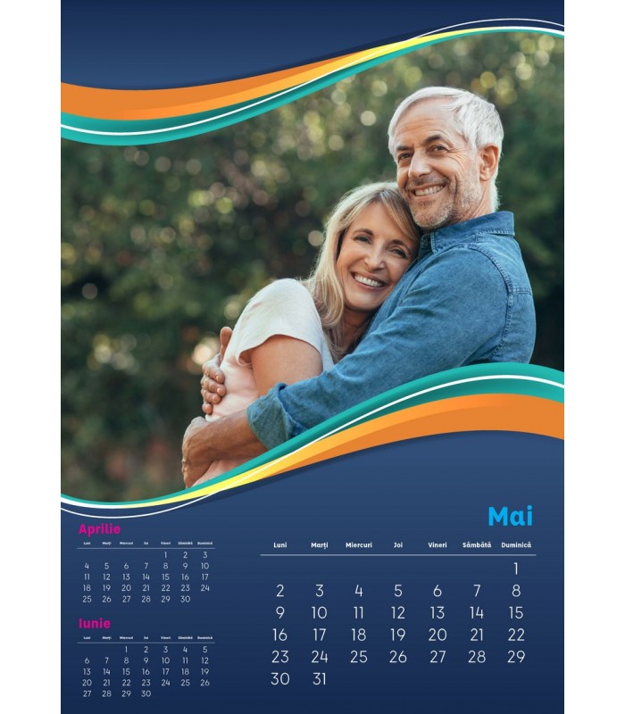 Wall Calendar with Your Photo "Blue" A4|Personalized calendars| MrGift