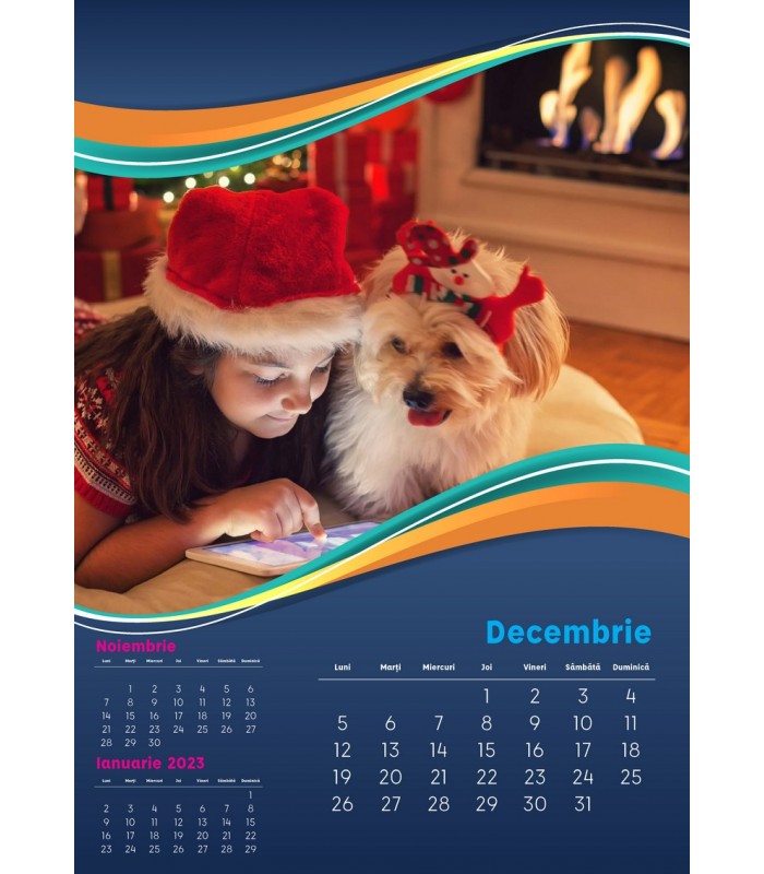 Wall Calendar with Your Photo "Blue" A4|Personalized calendars| MrGift