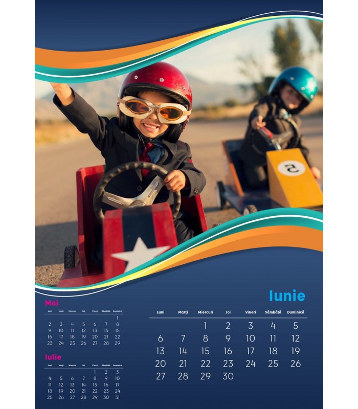 Calendar de Perete cu Poza Ta "Blue" A3 |Calendar cu poze |- mrgift.ro