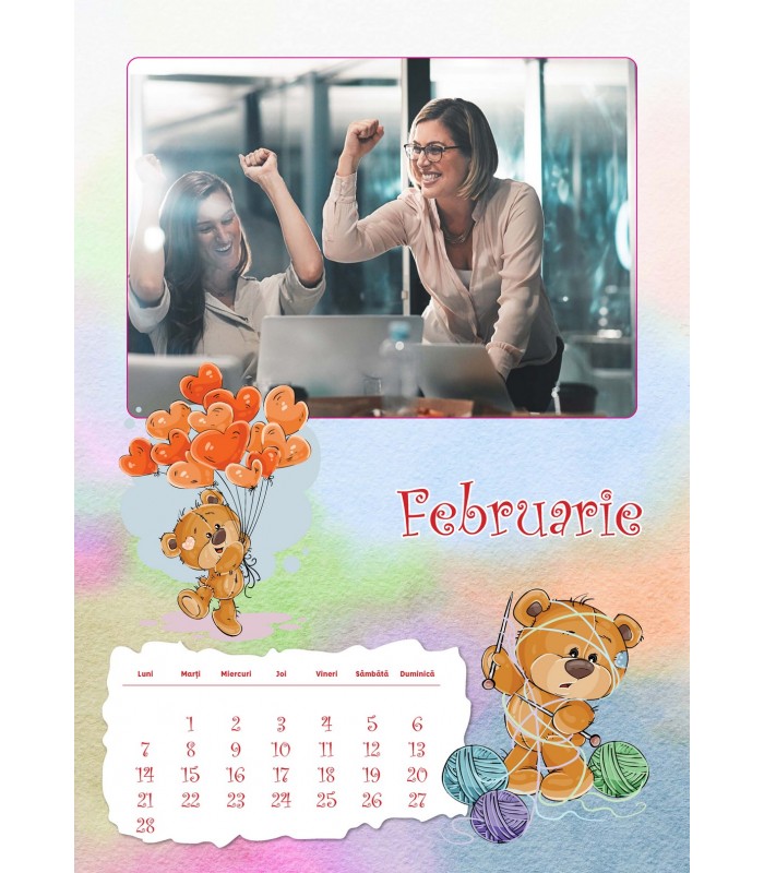 Wall Calendar with Your Photo "Teddy" A4|Personalized Calendars|MrGift