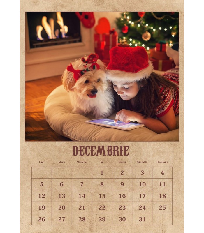 Calendar de Perete cu Poza Ta "Old" A3 | Calendar cu poze| - mrgift.ro