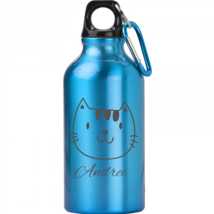 Recipient Apa cu Carabina 400 ml personalizat pentru copii cu nume.