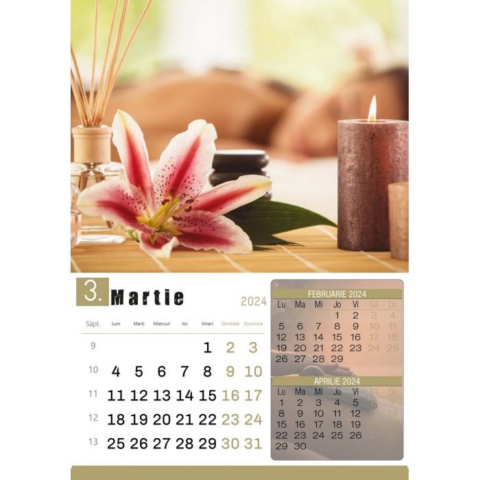 Spa Calendar|A3 Wall Calendars|Desk Calendars|Home Decor|Office|MrGift
