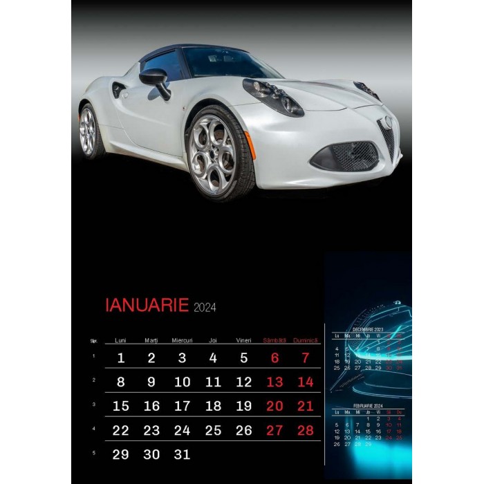 Concept Cars Calendar|Wall Calendar|Gifts for Men|Calendars| mrgift.ro