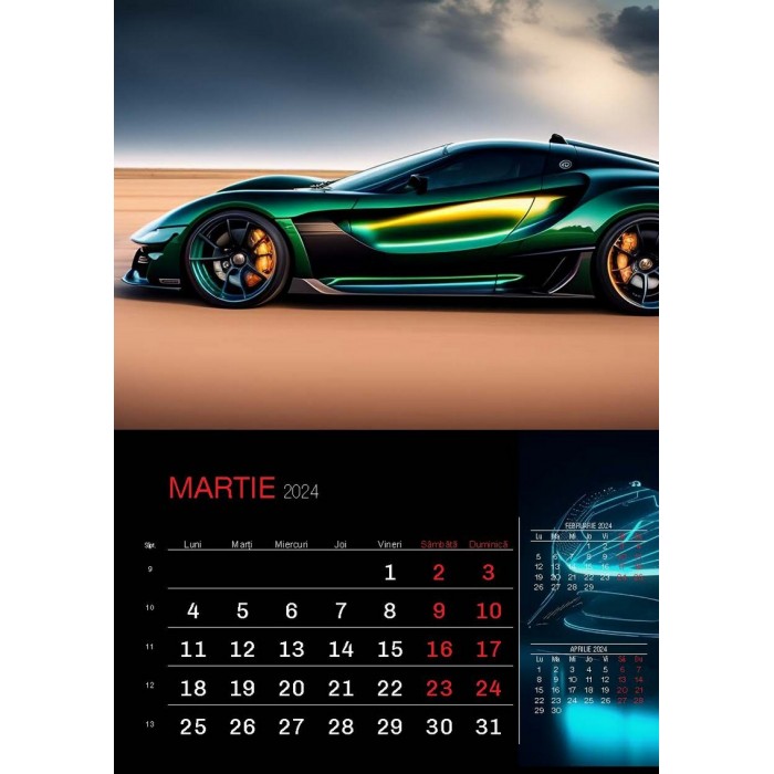 Concept Cars Calendar|Wall Calendar|Gifts for Men|Calendars| mrgift.ro